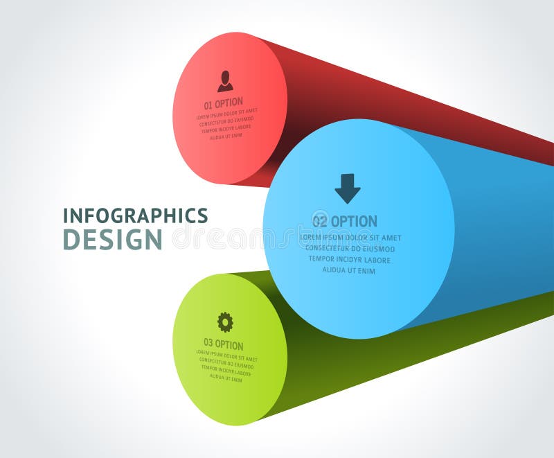 Horizontal Cylinder Columns Infographic Scheme Data Numbers Structure ...