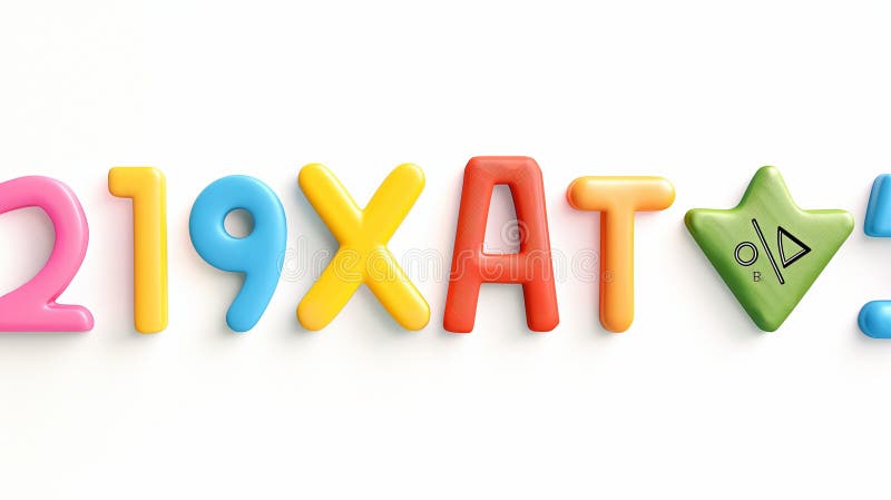 A Horizontal Decorative Border Composed of Colorful Math Symbols ...