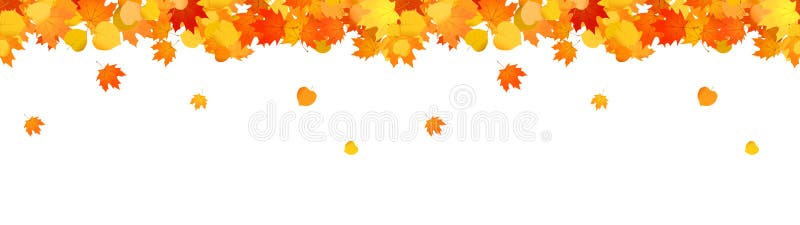 Autumn Falling Leaves Seamless Header for Websites and Decor. Stock ...