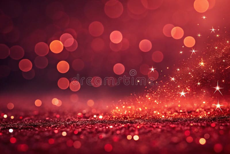 Horizontal Deep Scarlet Bokeh Sparkle Glitter Shine Background Soft ...
