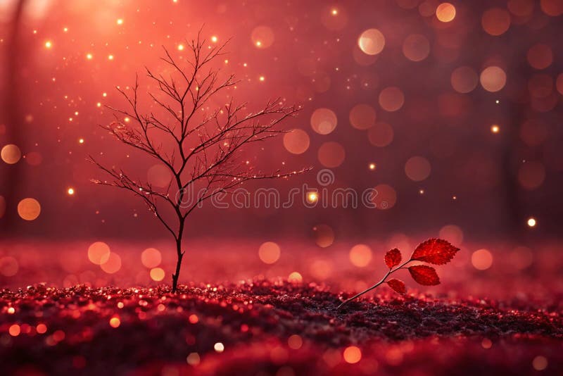 Horizontal Deep Scarlet Bokeh Sparkle Glitter Shine Background Soft ...