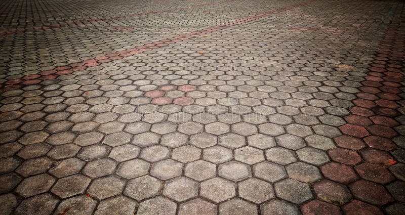 Horizontal Design on the Floor with Octagon Shape Bricks, Texture for ...