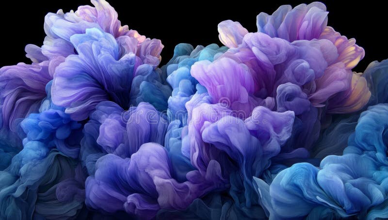 Horizontal Digital Abstract Artwork with Dynamic Color Flow Created in ...