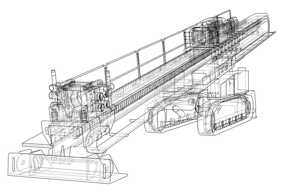 Horizontal Directional Drilling Machine Vector Stock Vector ...