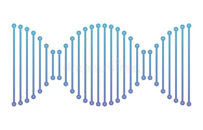 Horizontal Dna Chain Science Color Blue Stock Vector - Illustration of ...