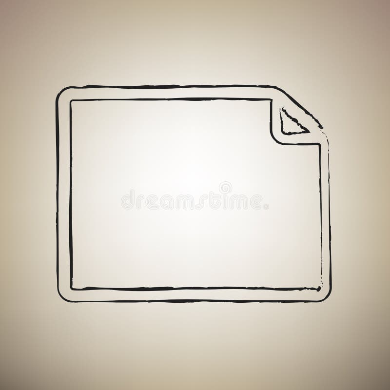 Horizontal Document Sign Illustration. Vector. Brush Drawed Black Icon ...