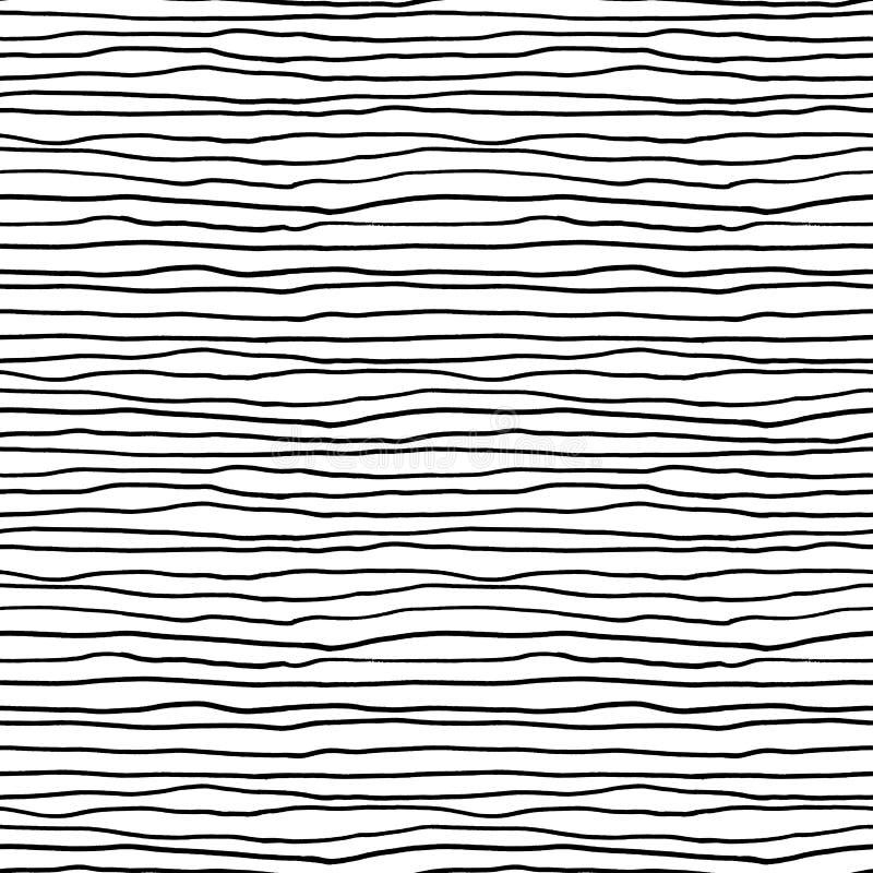 Hand Drawn Horizontal Doodle Line Seamless Pattern Stock Vector ...