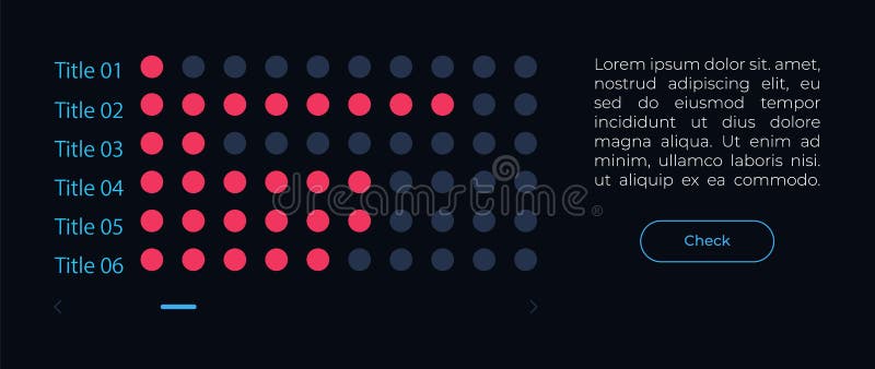 Horizontal Dot Chart UI Element Template Stock Vector - Illustration of ...