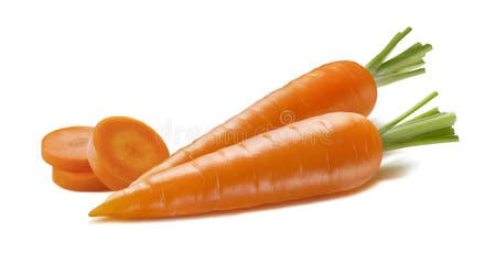 Horizontal Double Carrot and Pieces Isolated on White Stock Photo ...