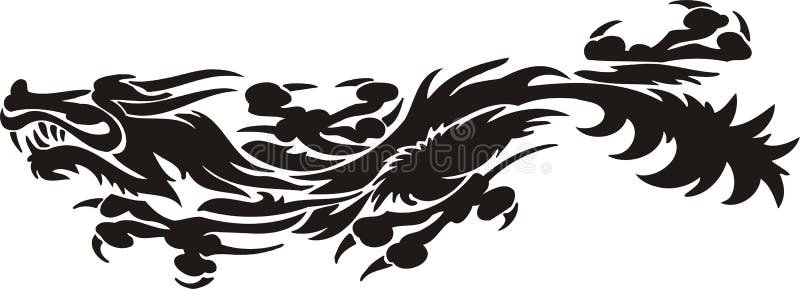 Horizontal Dragons. stock vector. Illustration of fear - 17275872