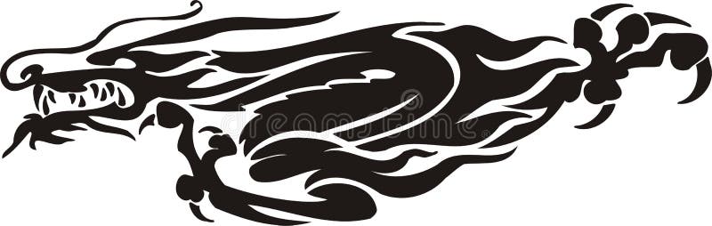 Horizontal Dragons. stock vector. Illustration of fear - 17275872