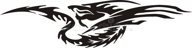 Horizontal Dragons. stock vector. Illustration of scale - 17275882