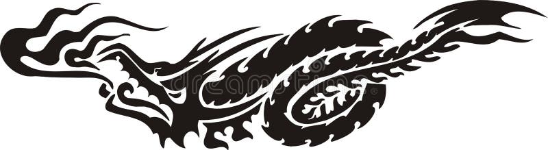 Horizontal Dragons. stock vector. Illustration of black - 17275890