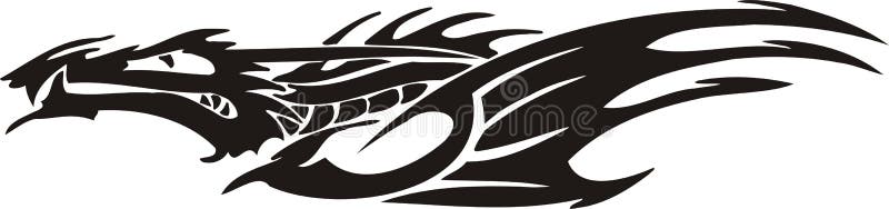 Horizontal Dragons. stock vector. Illustration of black - 17275890