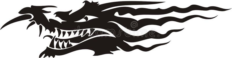 Horizontal Dragons. stock vector. Illustration of scale - 17275882