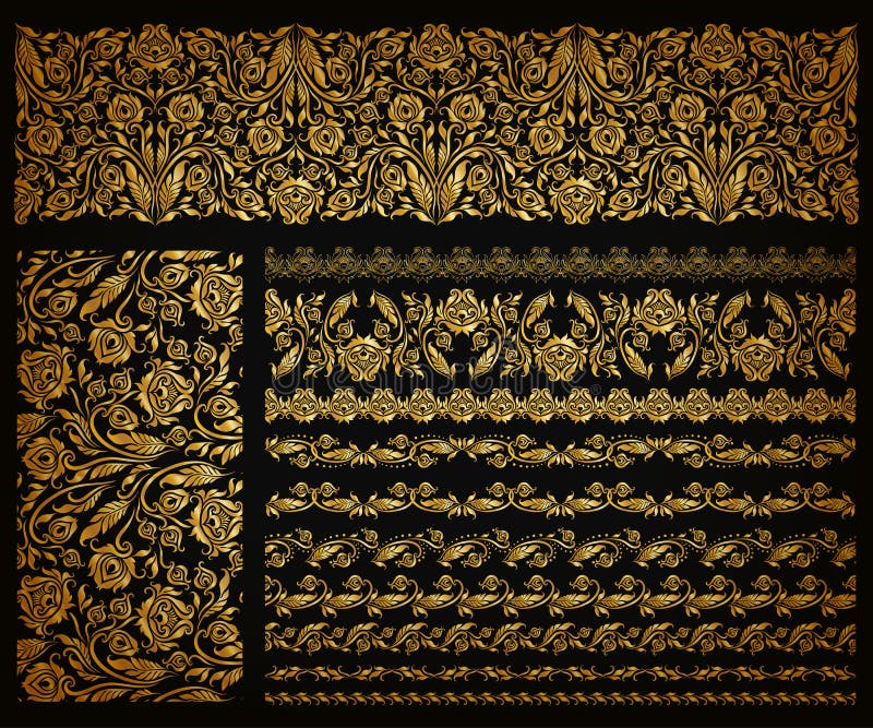 Horizontal Elements Decoration Stock Vector - Illustration of branch ...