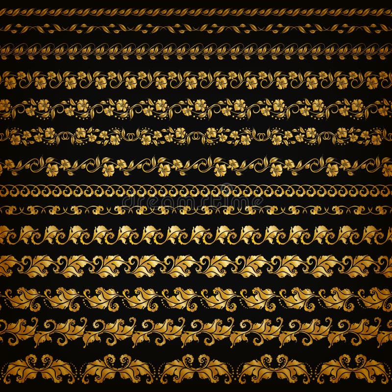 Horizontal Elements Decoration Stock Vector - Illustration of branch ...