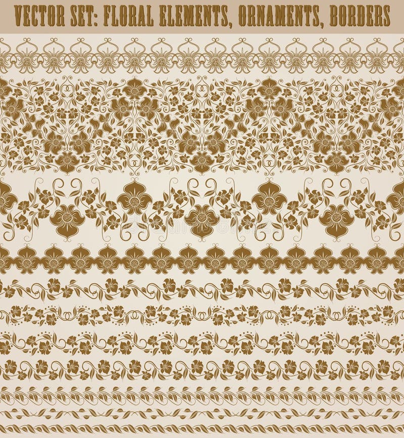 Horizontal Elements Decoration Vector Stock Vector - Illustration of ...