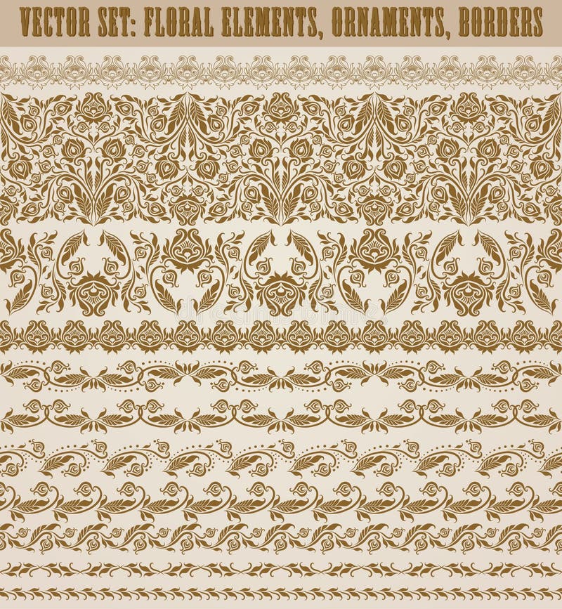 Horizontal Elements Decoration Vector Stock Vector - Illustration of ...