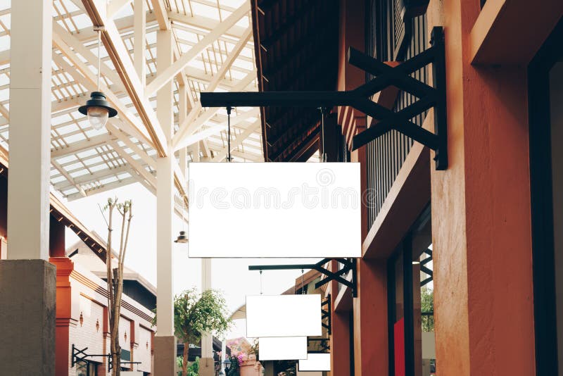 Horizontal Empty Signage on Clothes Shop Front with Copy Space Stock ...
