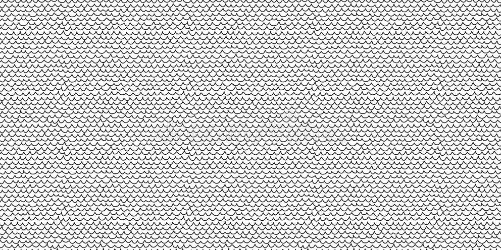 Horizontal Fish Scale Seamless Pattern in Black and White. Vector ...