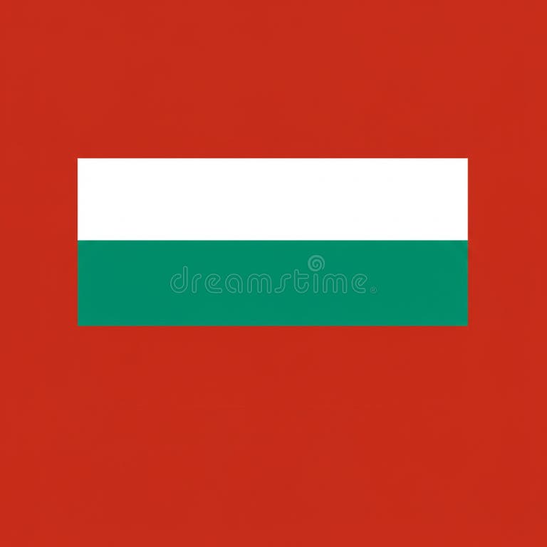 Horizontal Flag Design with Two Equal Sections: White on Top and Green ...