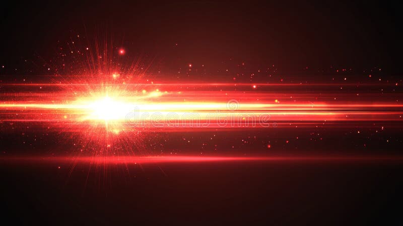 Horizontal Flashes of Red Illumination Traverse a Dark Canvas, Evoking ...