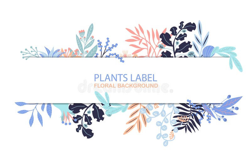 Horizontal Floral Border with Tropical Leaves and Branches. Template ...
