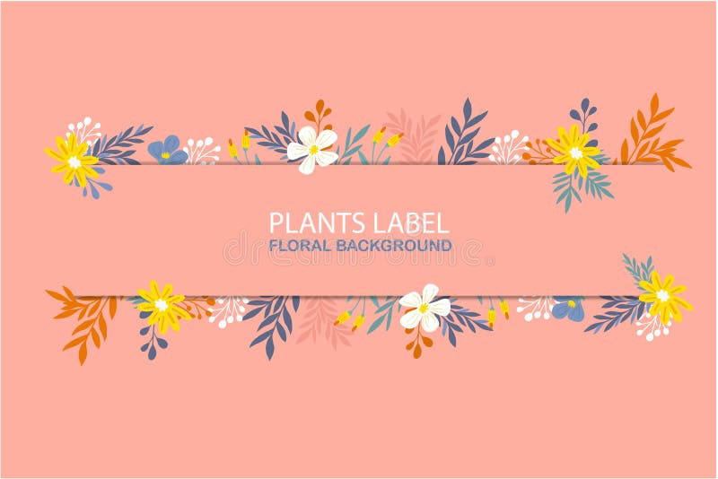 Horizontal Floral Border with Tropical Leaves and Branches. Template ...