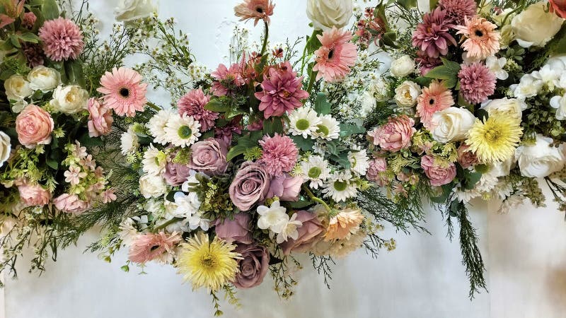 Horizontal Floral Border for Wedding Card Stock Image - Image of ...