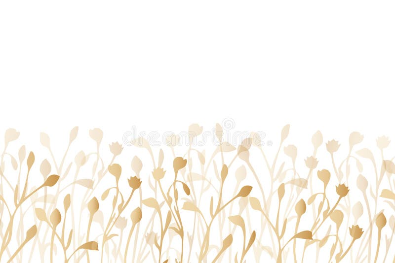 Horizontal Floral Seamless Border, Background with Flax Flowers in a ...