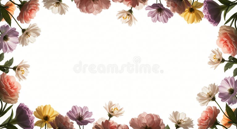 Horizontal Flower Art Bordering Blank Image Abstract Vector Digital ...