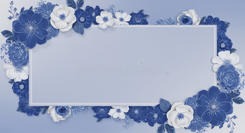 Horizontal Flower Art Bordering Blank Image Abstract Vector Digital ...