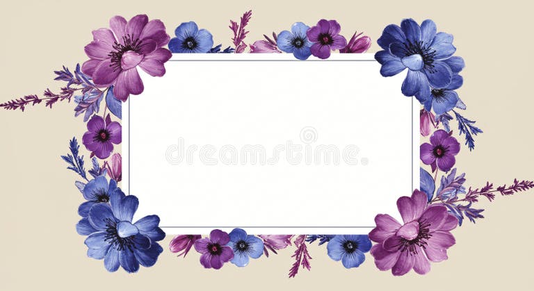 Horizontal Flower Art Bordering Blank Image Abstract Vector Digital ...