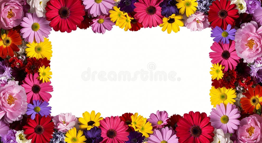 Horizontal Flower Border Blank Image Abstract Vector Digital Design ...