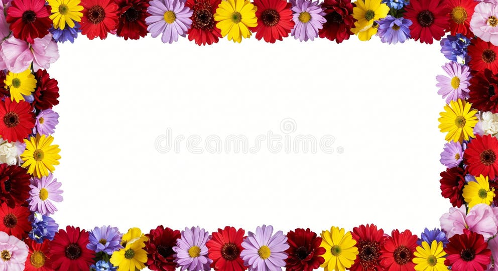 Horizontal Flower Border Blank Image Abstract Vector Digital Design ...