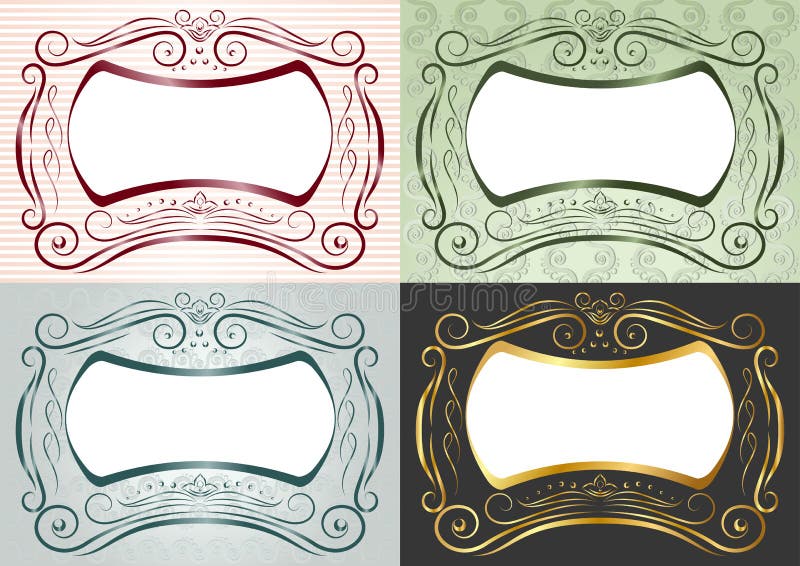 The Horizontal Frame in Antique Style Stock Vector - Illustration of ...