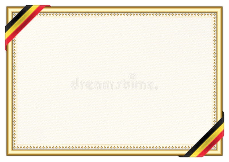 Horizontal Frame and Border with Belgium Flag Stock Vector ...