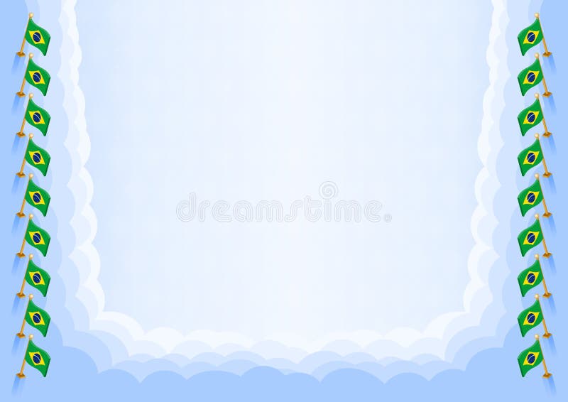 Horizontal Frame And Border With Brazil Flag Stock Vector ...
