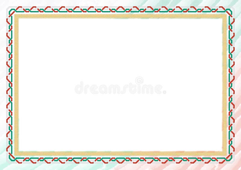 Horizontal Frame and Border with Bulgaria Flag Stock Illustration ...