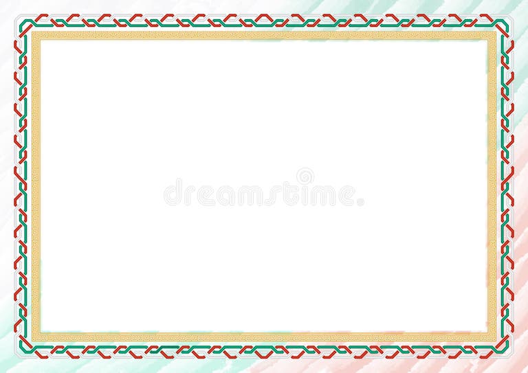 Horizontal Frame and Border with Bulgaria Flag Stock Illustration ...