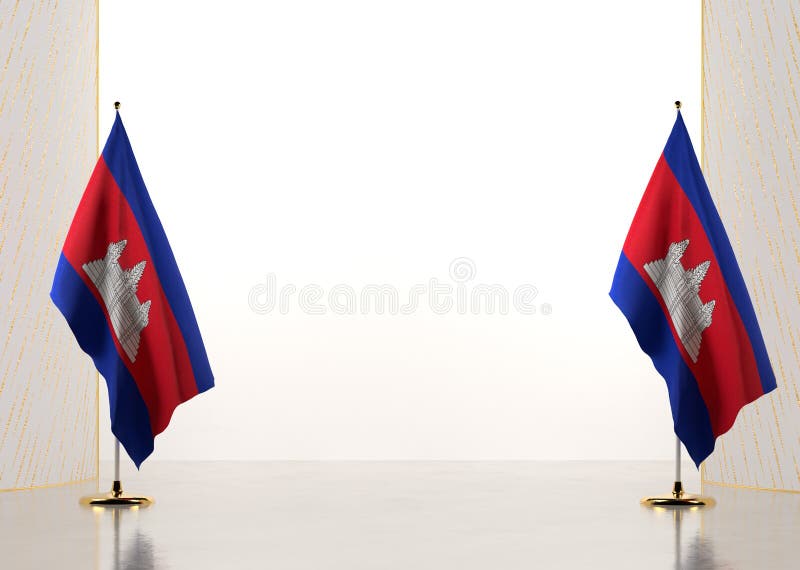 Horizontal Frame and Border with Cambodia Flag Stock Illustration ...