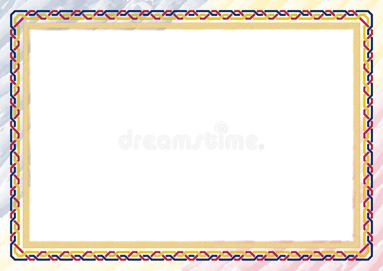 Horizontal Frame and Border with Chad Flag Stock Illustration ...