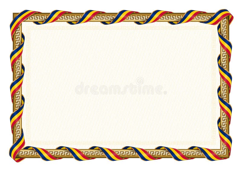 Horizontal Frame and Border with Chad Flag Stock Vector - Illustration ...