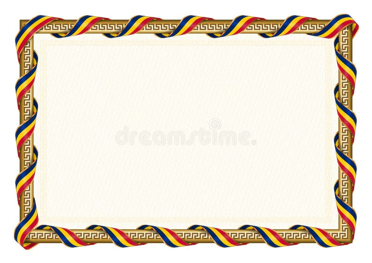 Horizontal Frame and Border with Chad Flag Stock Vector - Illustration ...