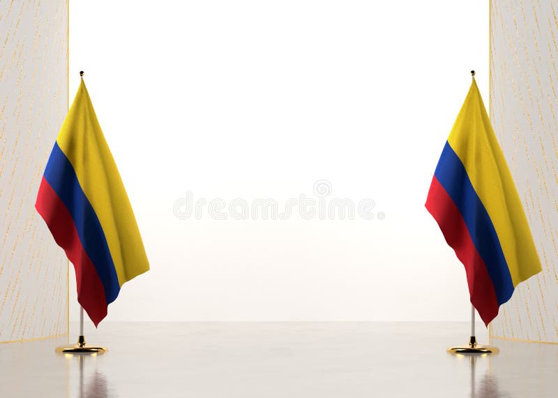 Horizontal Frame and Border with Colombia Flag Stock Illustration ...