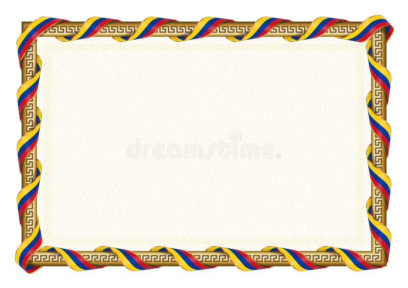 Horizontal Frame and Border with Colombia Flag Stock Vector ...