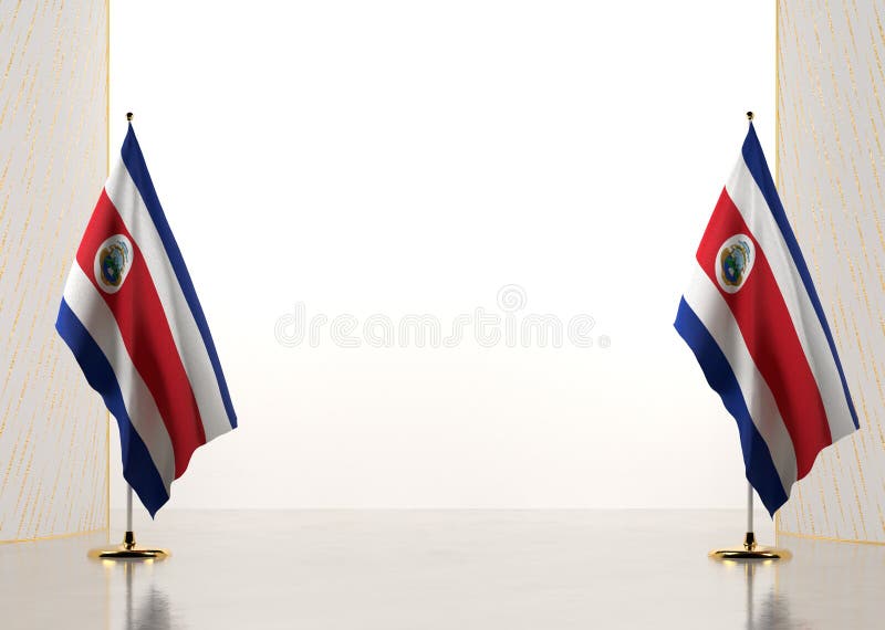 Horizontal Frame and Border with Costa Rica Flag Stock Illustration ...