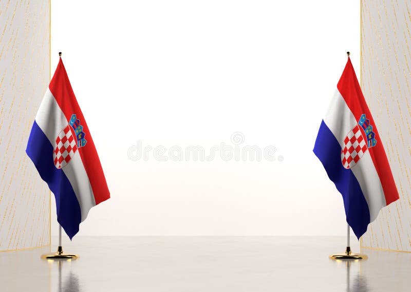 Horizontal Frame and Border with Croatia Flag Stock Illustration ...