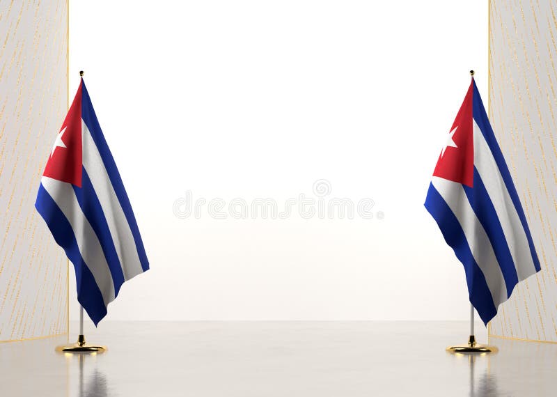Horizontal Frame and Border with Cuba Flag Stock Illustration ...